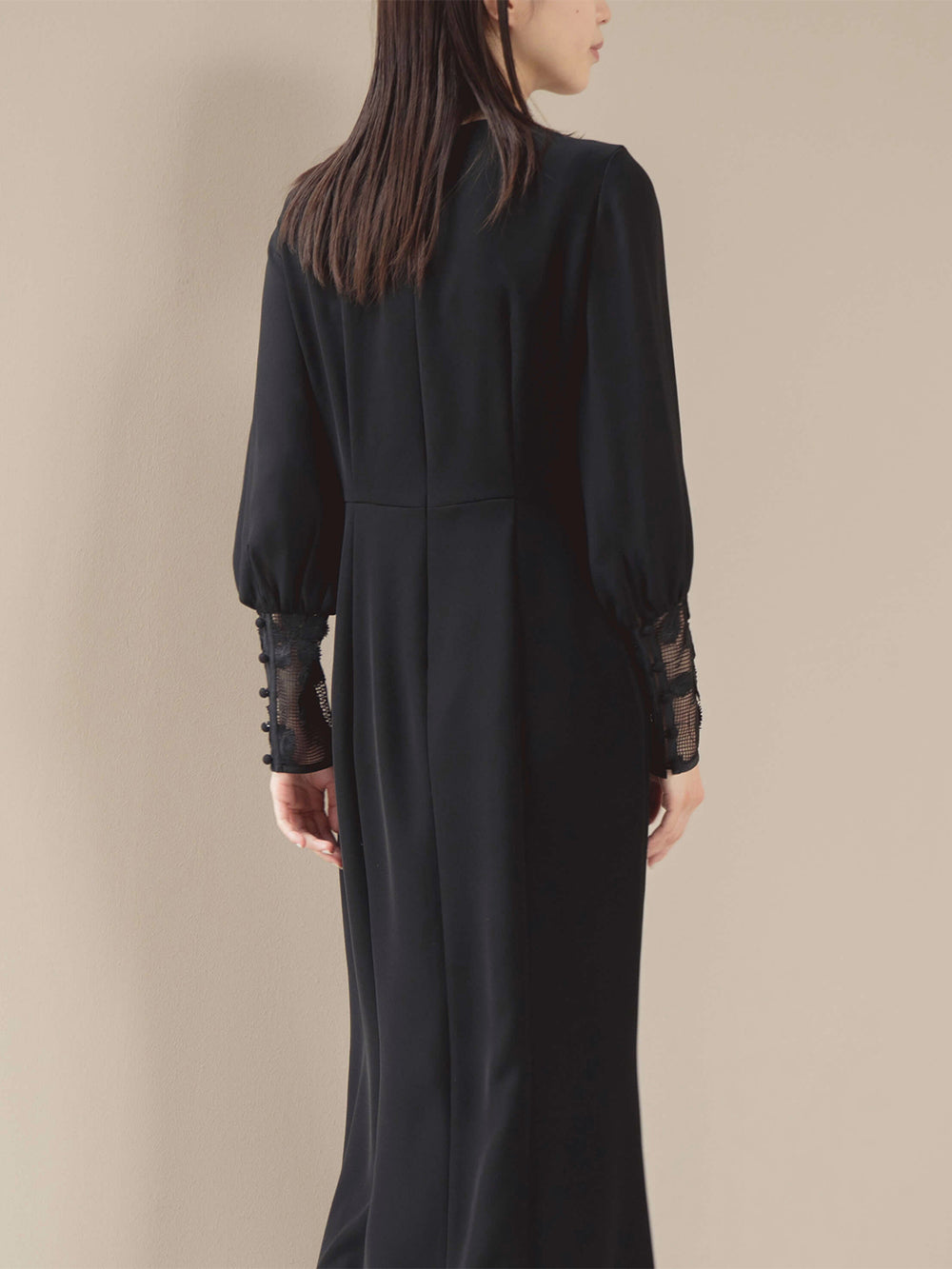 kaene公式オンラインストア エンブロイダリースリーブドレス / 100905 結婚式ブラックフォーマル