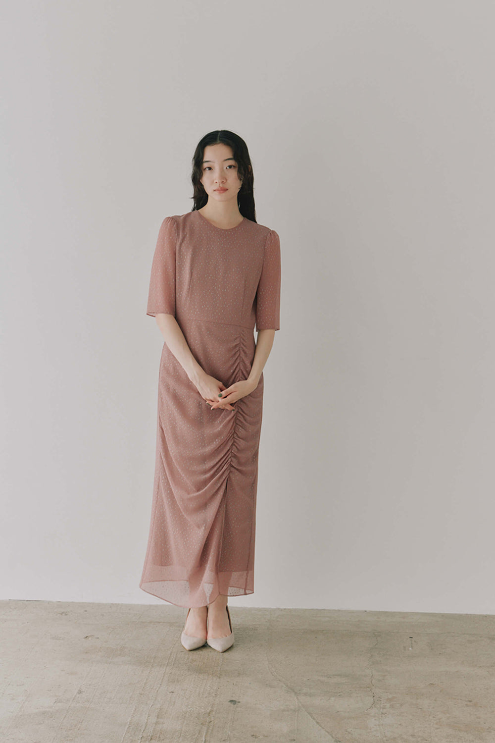 kaene公式オンラインストア ラメドビースリットドレス / 100827 結婚式パーティーワンピース