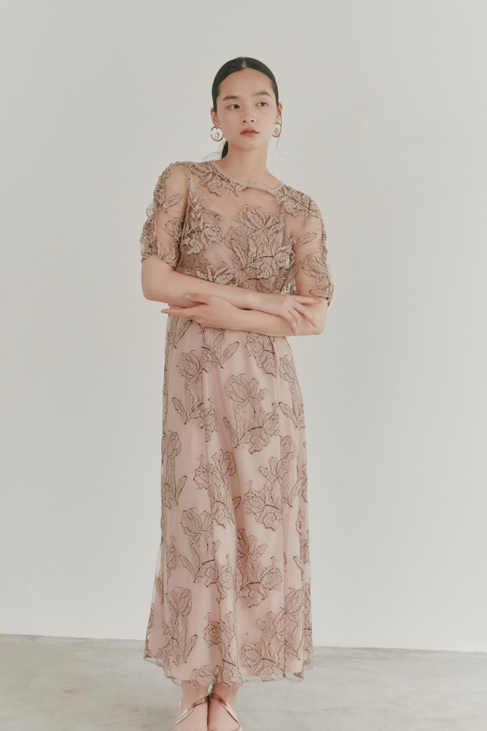 kaene公式オンラインストア ローズレースレイヤードドレス / 100998 結婚式パーティーワンピース